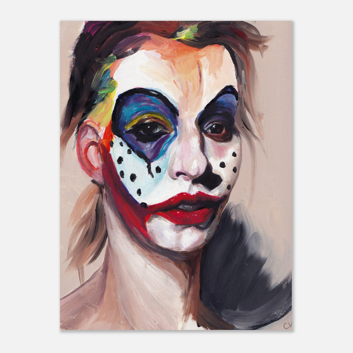 Clown Face Print - Various sizes – Cassie Leedham Art